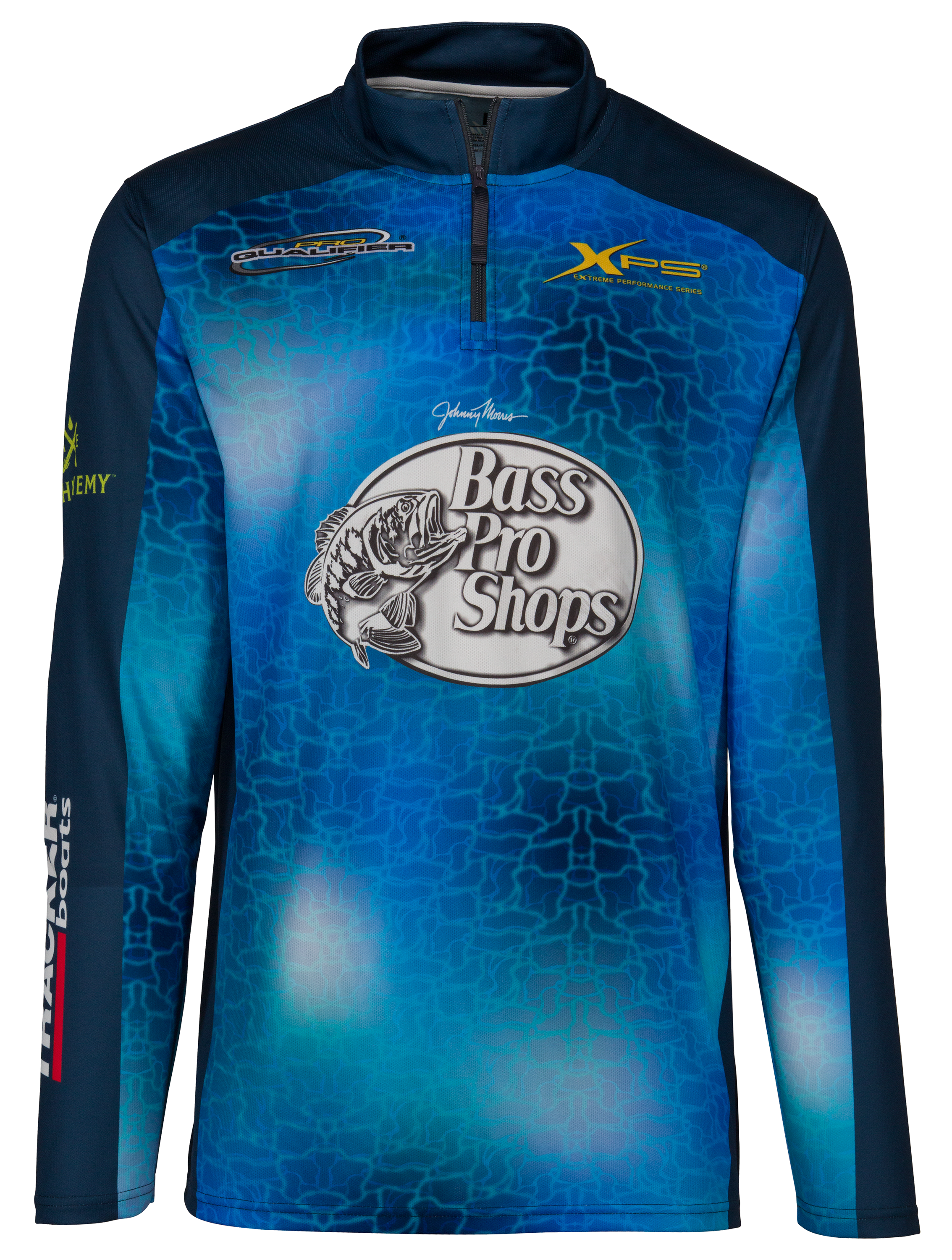 Bass Pro Shops Quarter-Zip Water Print Fishing Jersey Long-Sleeve ...